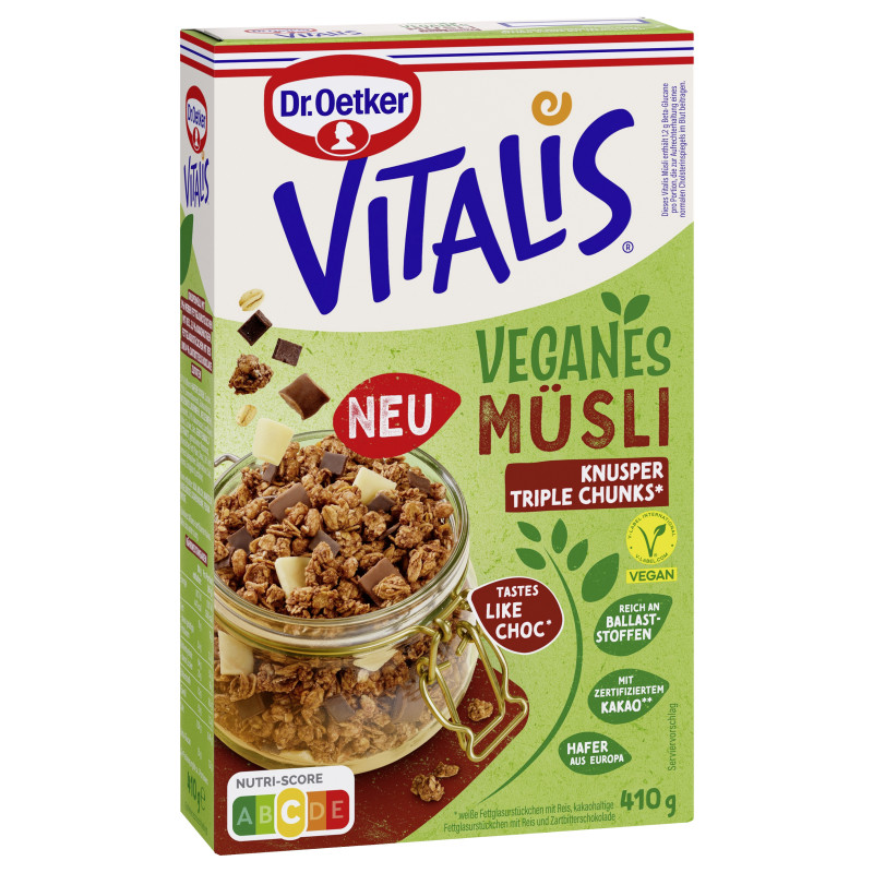 Dr. Oetker Vitalis Vegan Knusp Triple Chunks RAC MB 410g - Dr. Oetker ...